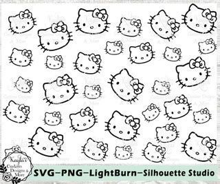 Hello Kitty Heads Svg Tumbler Template Digital Download