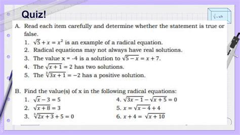 Solving Equation Involving Radical Equationpptx