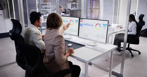 Data Analyst Using Data Analytics Kpi Stock Image Image Of Monitor Multiple 292712237