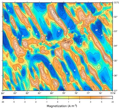 3d Magnetization Model Map Contours Every 2 5 A M 1 Download Scientific Diagram