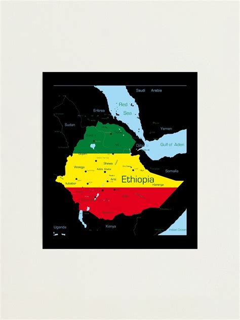 Ethiopia Map Ethiopian Habesha Flag Location And Pride Photographic