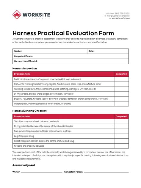 Harness Practical Evaluation Form Pdf Pdf