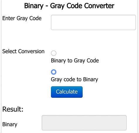Website To Convert Grey Code To Binary Automatically
