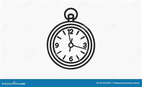 Efficient Stopwatch Outline Vector Illustration For Time Management Design Elements Stock Vector