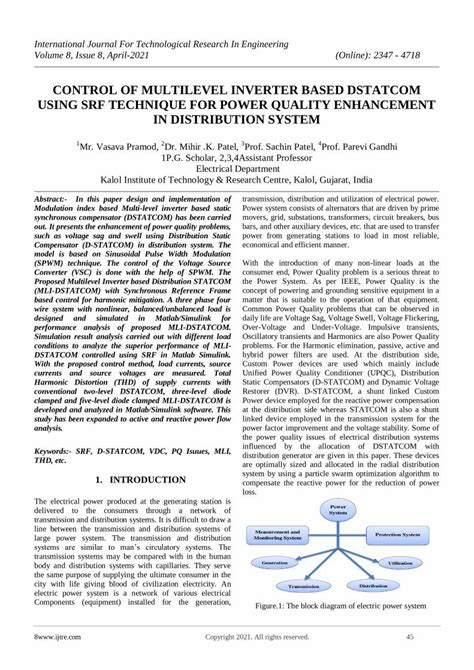 Pdf Control Of Multilevel Inverter Based Dstatcom Using Dokumentips