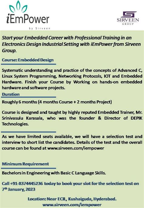 Iempower By Sirveen On Linkedin Embeddedsystems Embeddedtraining