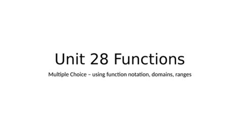Functions Multiple Choice Teaching Resources