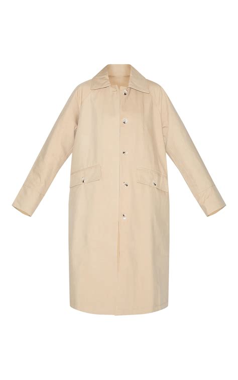 Beige Classic Button Through Mac Outerwear Plt Aus