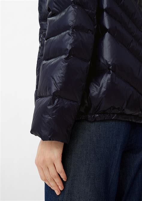 Quilted Jacket With Down Padding Navy Comma