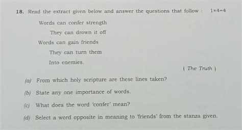 read the extract given below and answer the questions that follow 1 ti