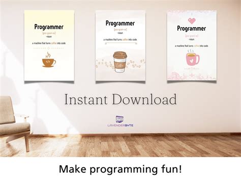 programmer funny it posters x5 office humour prints wall decor art