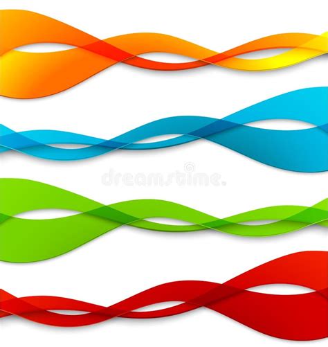 Set Of Abstract Color Wavy Lines Stock Vector Image 50979083