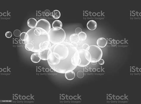 Washing Foam Mockup Realistic White Soap Bubbles Stock Illustration