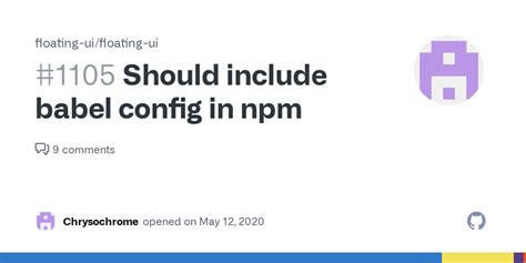 Should Include Babel Config In Npm Issue Floating Ui Floating Ui GitHub