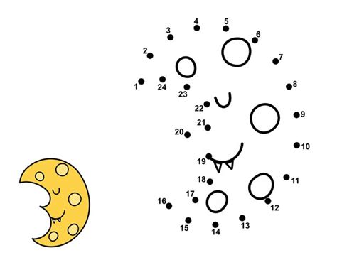아이들을 위한 점 맞추기 게임 점을 연결하고 으스스한 초승달을 그립니다 할로윈 퍼즐 활동 프리미엄 벡터