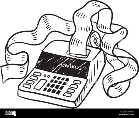 adding machine vector sketch stock vector image and art alamy