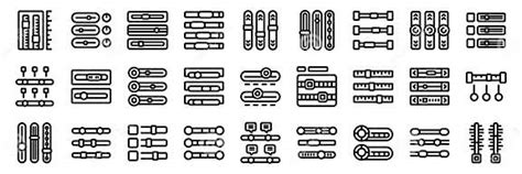 Scrollbar Icons Set Collection Of Linear Adjuster Icons Representing Adjusting Modifying And