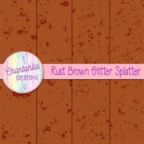 Free Digital Papers Featuring Rust Brown Glitter Splatter Designs