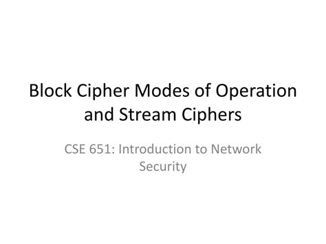 ppt introduction to block cipher modes ecb cbc ofb cfb ctr