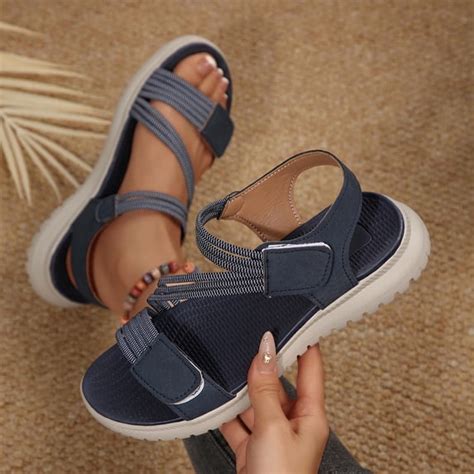 Brgzlk Womens Athletic Hiking Sandals Solid Color Trendy Lightweight