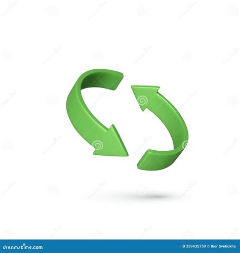 Arrows Looping In Circle Green Refresh Icon Isolated On White