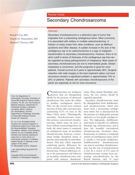 Secondary Chondrosarcoma