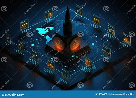 Screen With Network Topology And Threats Cyber Security Data Protection Business Technology