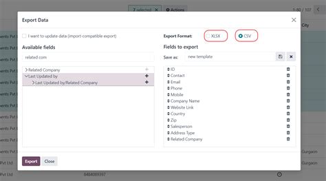 How To Export Csv And Xlsx File From Odoo Ringover Help Center