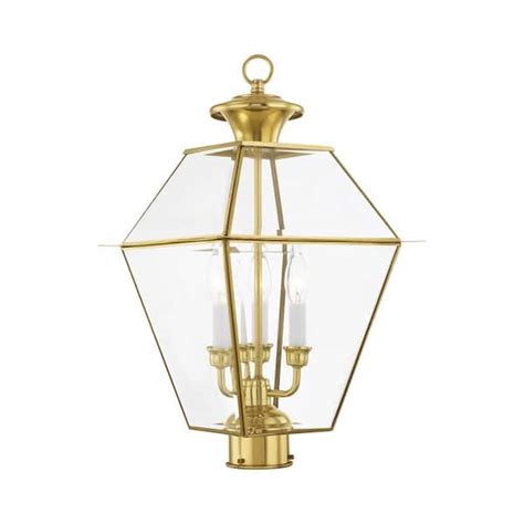 Aviance Lighting Ainsworth 22 In 3 Light Polished Brass Solid Brass
