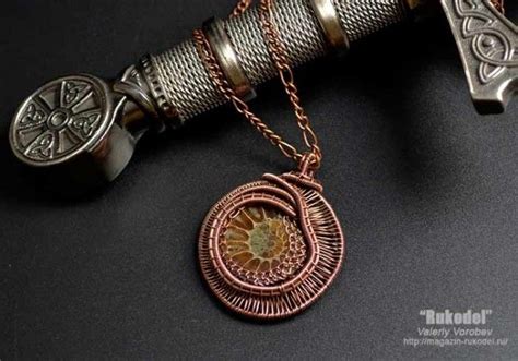 Украшение с аммонитом своими руками Рукодел Wire Work Jewelry Wire Jewelry Tutorial Wire