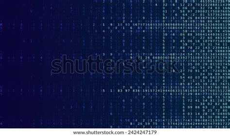 Abstract Numbers Matrix Background Binary Computer Stock Vector