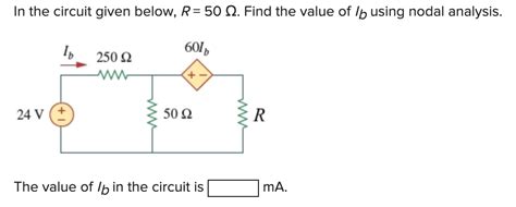 Solved In the circuit given below R Ω Find the value of Chegg