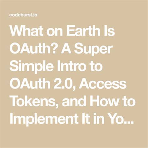 What Is Oauth A Simple Introduction To Oauth 2 0