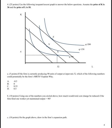 solved 4 25 points use the following isoquant isocost