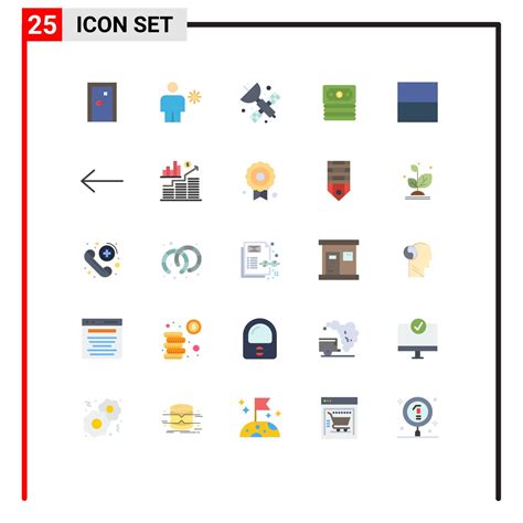 Pictogram Set Of Simple Flat Colors Of Grid Dollar Summer Banking Satellite Editable Vector