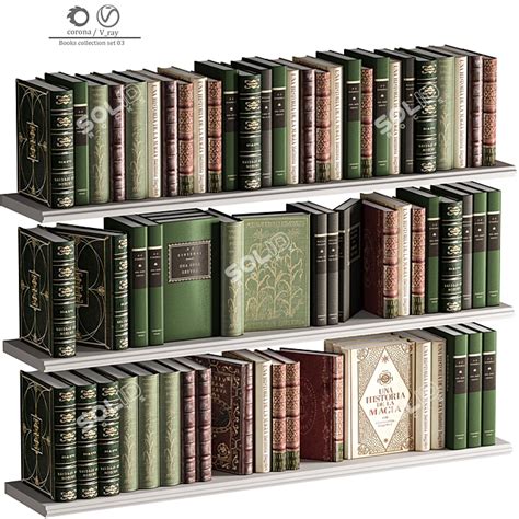 Book Collection Set 2015 72 Parts Vray Render 3d Model