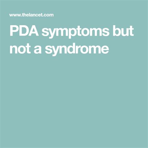 Pda Symptoms But Not A Syndrome Pathological Demand Avoidance