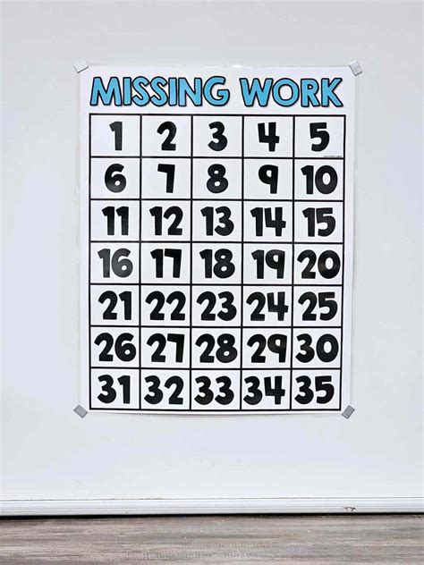 Missing Work Anchor Chart [hard Good] Option 4 Number To 35