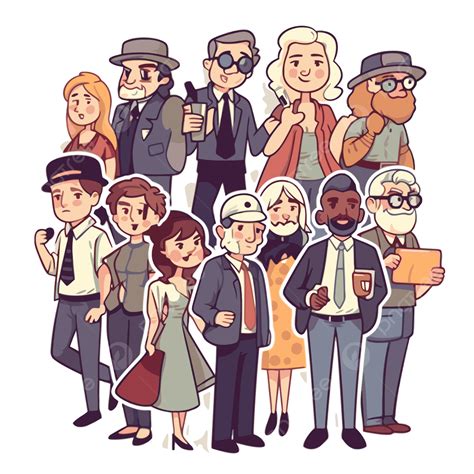 모자와 다른 캐릭터 그룹 벡터 사회학 상표 만화 Png 일러스트 및 벡터 에 대한 무료 다운로드 Pngtree