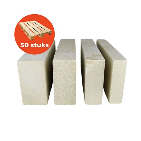 Vuurvaste Steen 1200° 220x110x30mm Vanaf 50 Stuks Wit 8105 2824