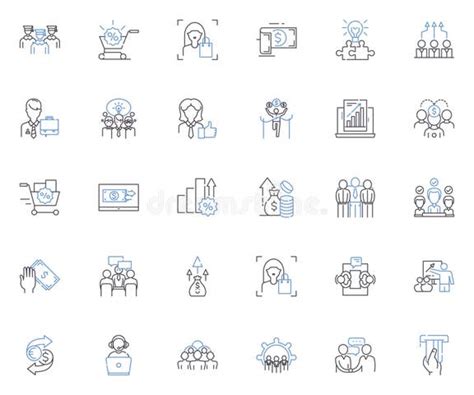 Sales Strategy Line Icons Collection Tactics Approach Planning
