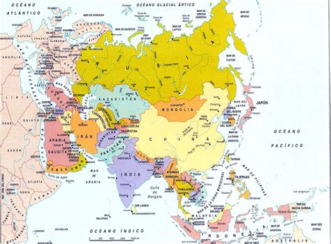 Mapa Politico De Asia Grande Division Política
