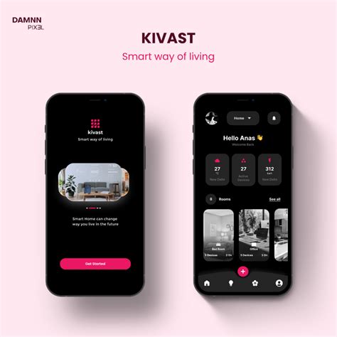 Smart Home App Dark Ui Figma