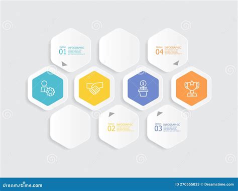 Horizontal Steps Timeline Infographic Element Vector Illustration 270146790