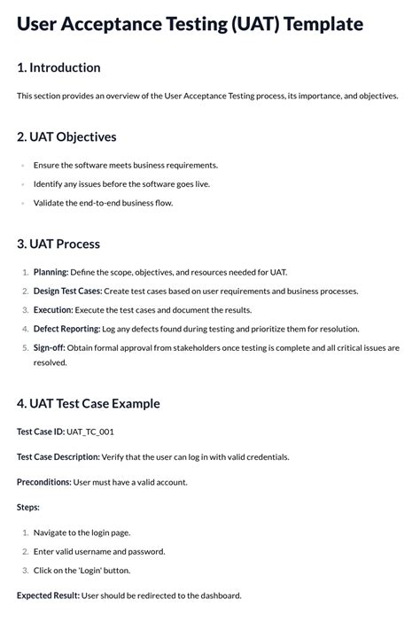 Uat User Acceptance Testing Template Template Collaborative Docs For Teams
