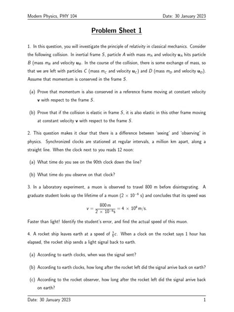 problem sheet 1 pdf mass momentum