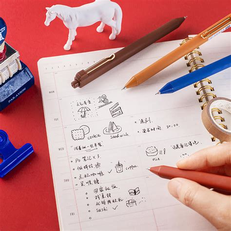 一木林按动笔高颜值秒干速干st头初中学生用文具黑笔中性笔葫芦头 虎窝淘