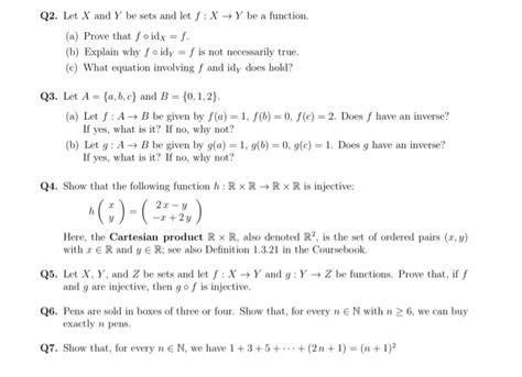 Solved Q2 Let X And Y Be Sets And Let F X Y Be A