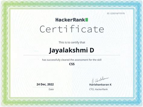 jayalakshmi d on linkedin hackerrank css