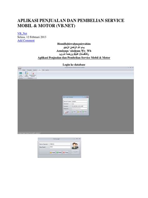 Aplikasi Penjualan Dan Pembelian Service Mobil Vb Net Pdf